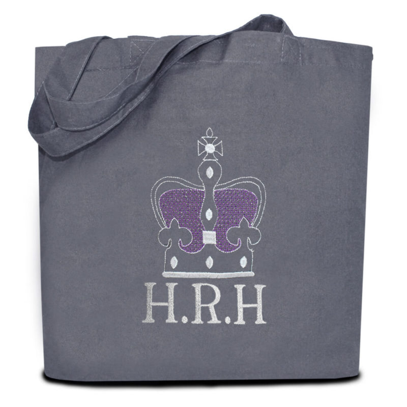 Personalised Coronation Crown Embroidered Cotton Tote Bag | TeddyT's